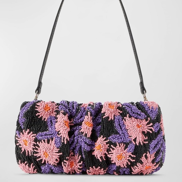 STAUD | Bags | Staud Beaded Bean Bag Quartz Acid Flora | Poshmark